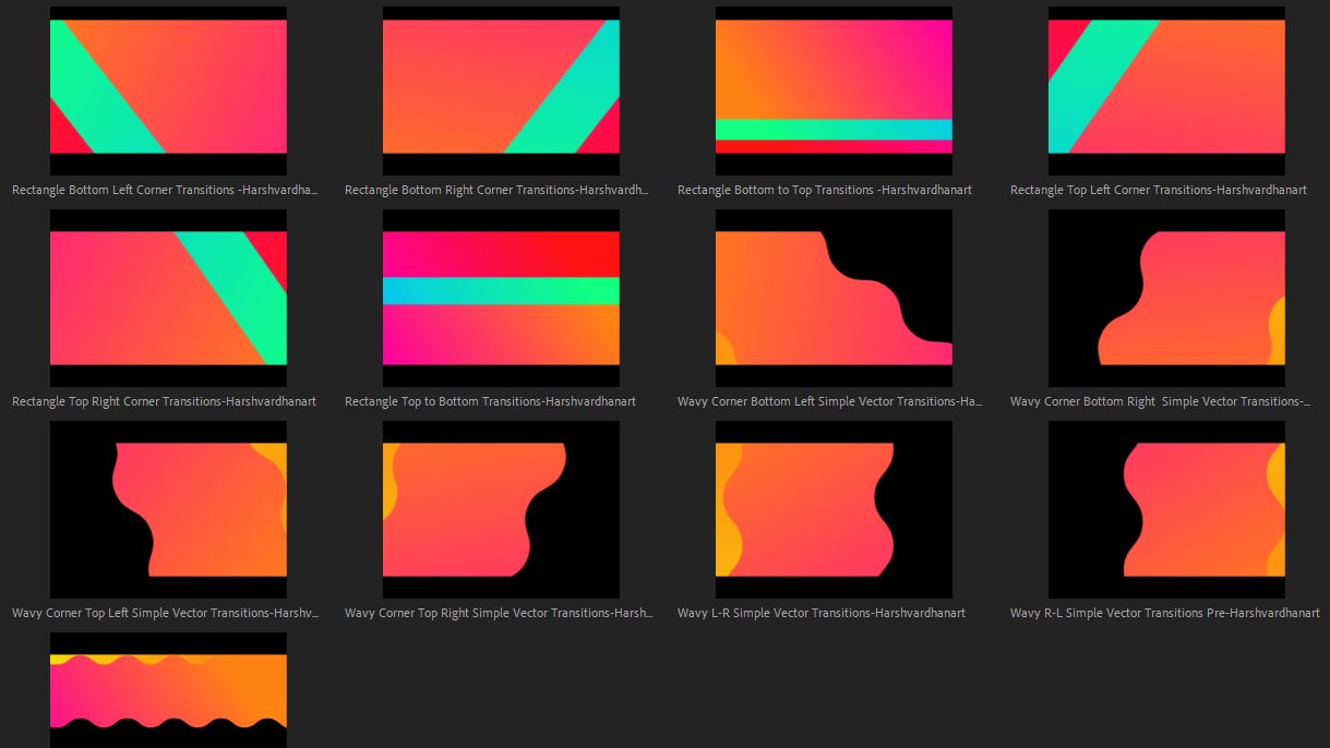 Trendy Colourful Vector Transitions Pack For Premiere Pro ...